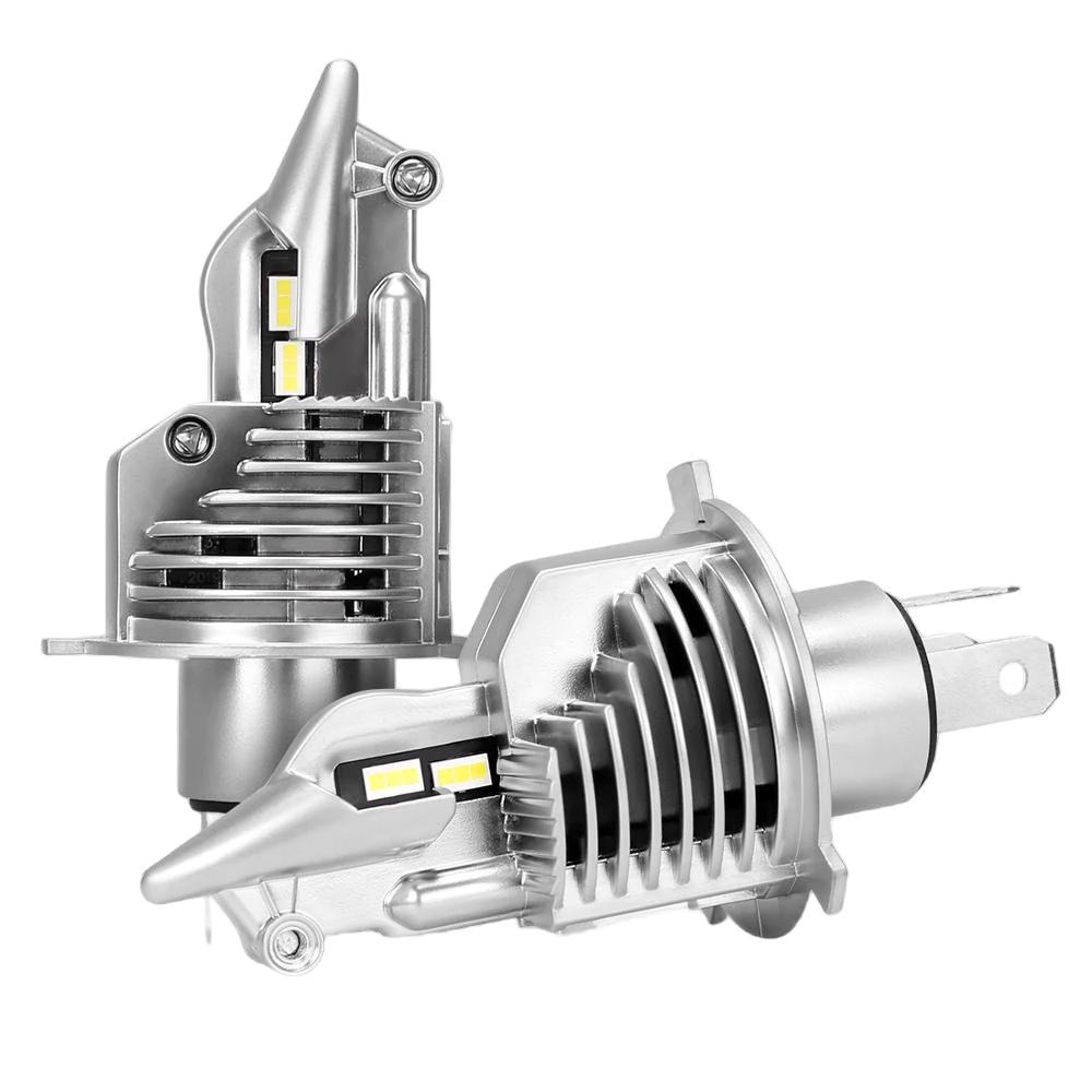 Set becuri auto, Interlook, Faza scurta/lunga, LED, H4, 6000k, Argintiu ...