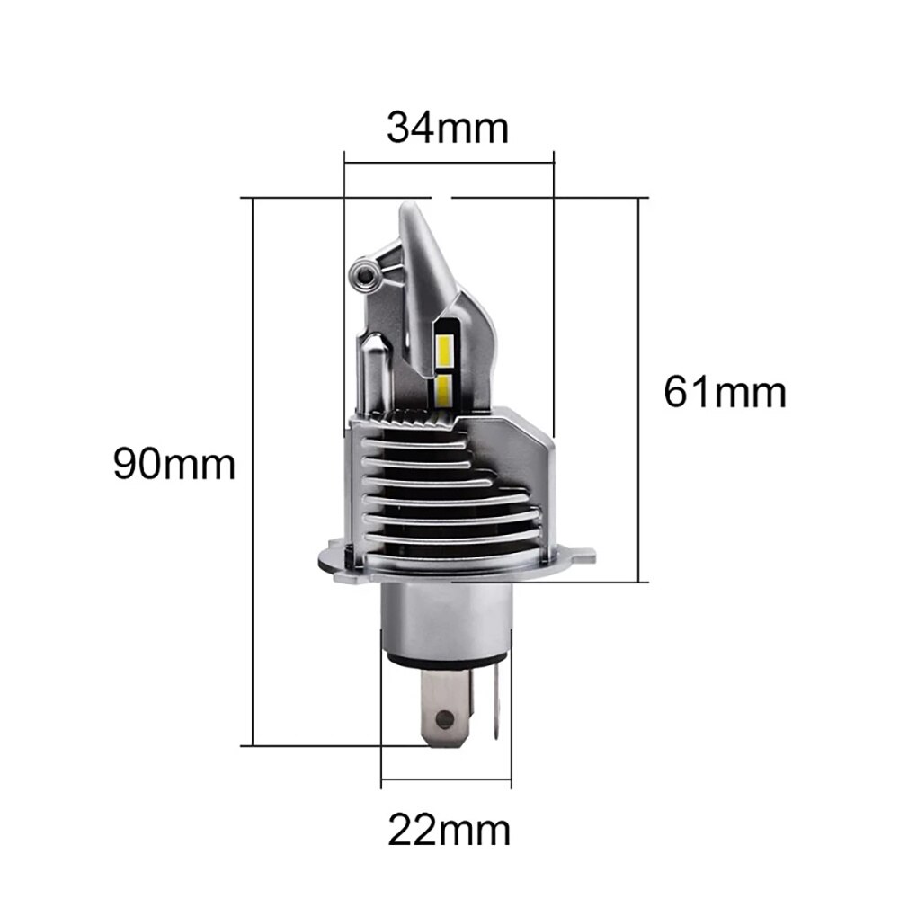 Set becuri auto, Interlook, Faza scurta/lunga, LED, H4, 6000k, Argintiu ...