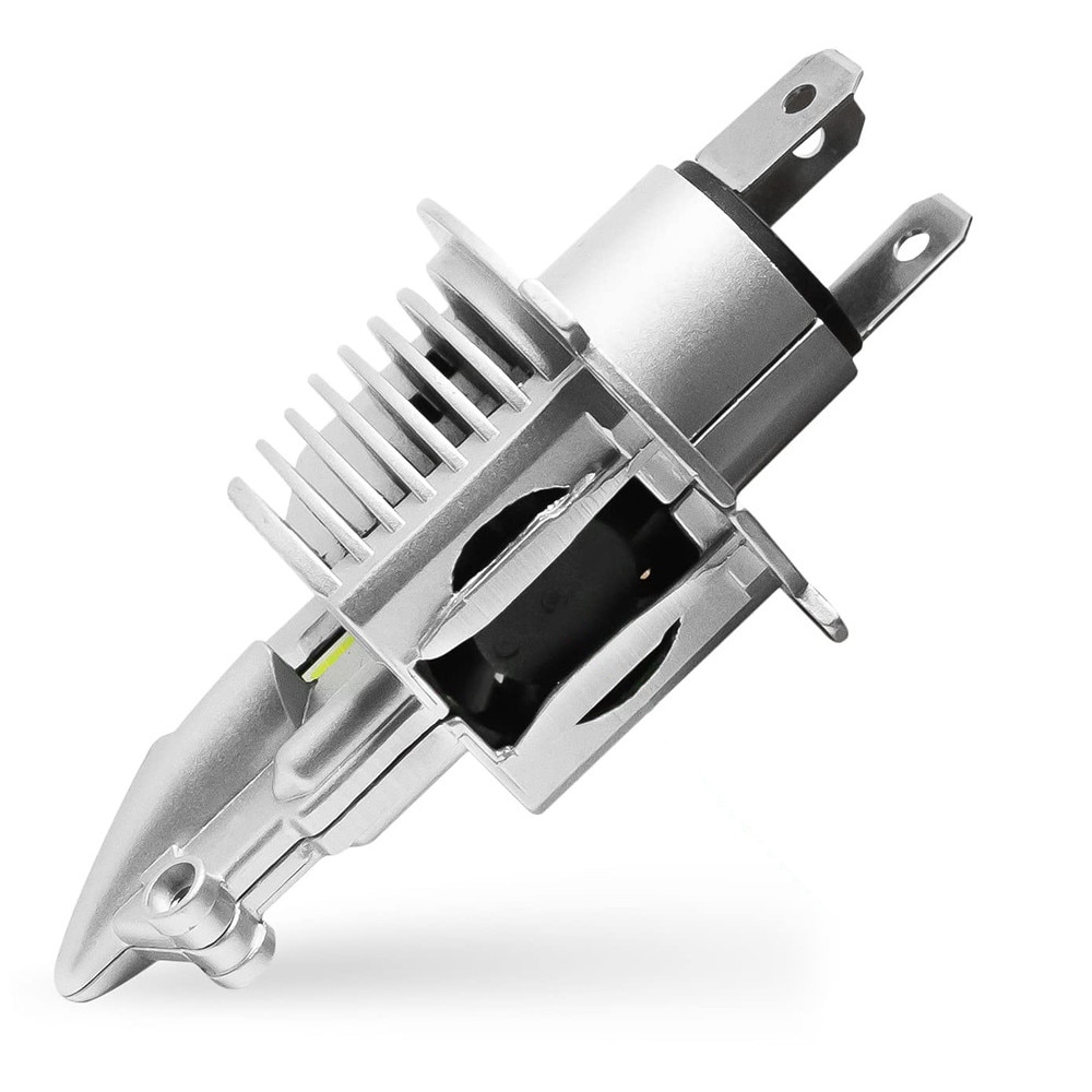 Set becuri auto, Interlook, Faza scurta/lunga, LED, H4, 6000k, Argintiu ...