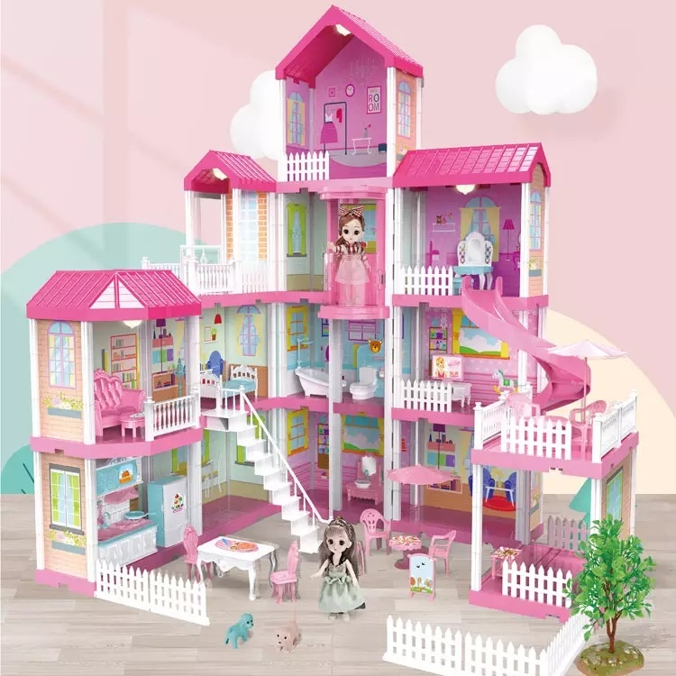 Casa de papusi, Multistore, Vila pliabila + mobila gradina papusi, 3 ...