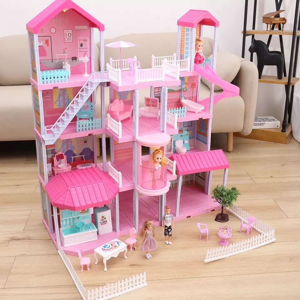 Casa de papusi, Multistore, Vila pliabila + mobila gradina papusi, 3 ...