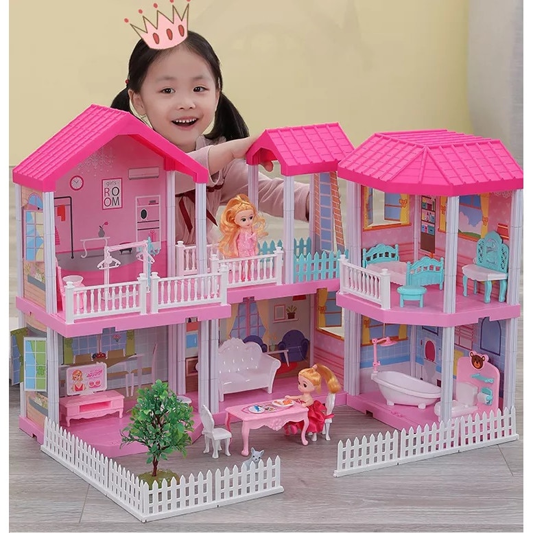Casa de papusi, Multistore, Vila pliabila + mobila gradina papusi, 3 ...