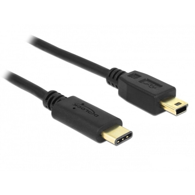 Cablu Delock Cable USB-C tata - USB Mini-B tata, USB 2.0, 0.5 m, Negru ...