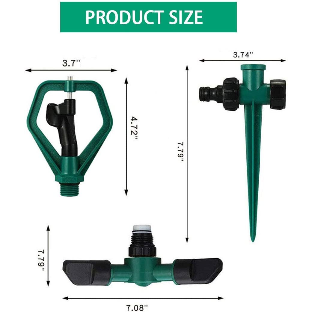 Set 4 aspersoare rotative cu 3 brate, 3000 m, Negru/Verde - eMAG.ro