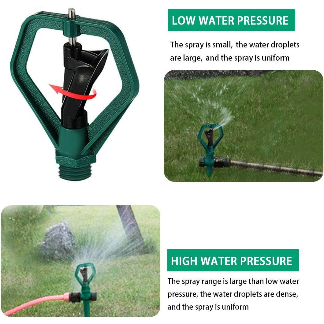 Set 4 aspersoare rotative cu 3 brate, 3000 m, Negru/Verde - eMAG.ro