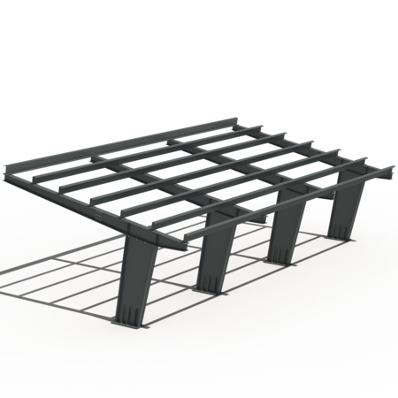 Structura carport auto, Todome, 3 locuri, otel, gri antracit, 526 x ...