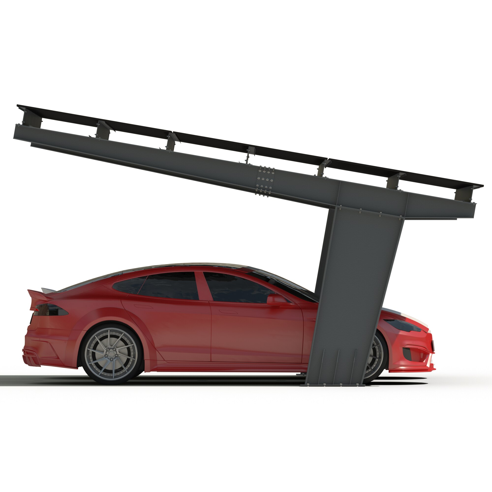 Structura carport auto, Todome, 3 locuri, otel, gri antracit, 526 x ...