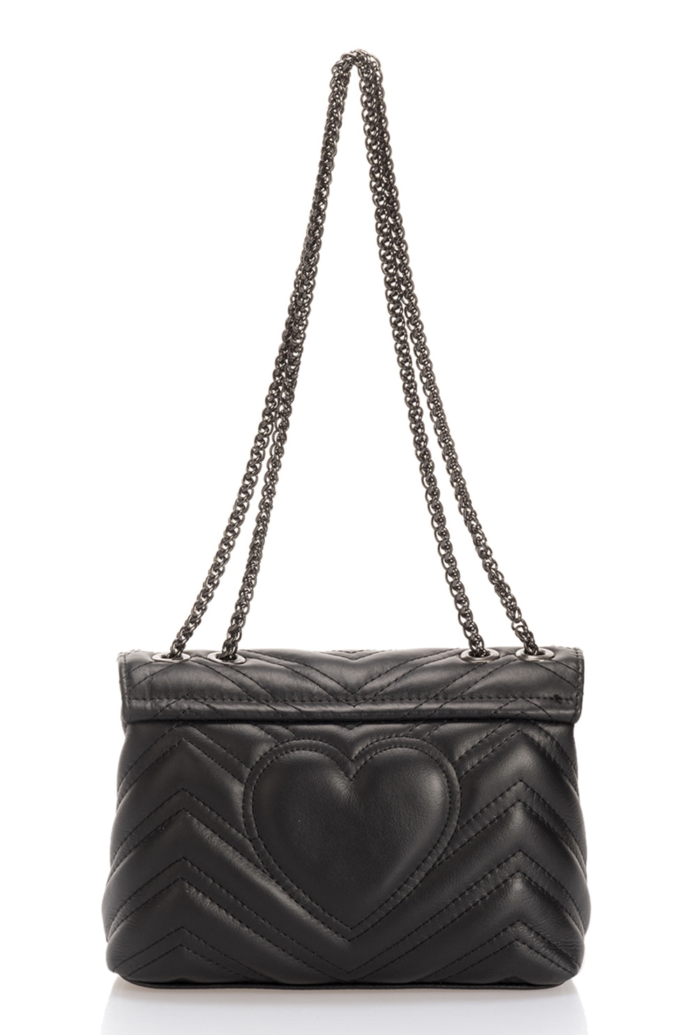 Massimo Castelli, Geanta crossbody de piele cu bareta de lant ...