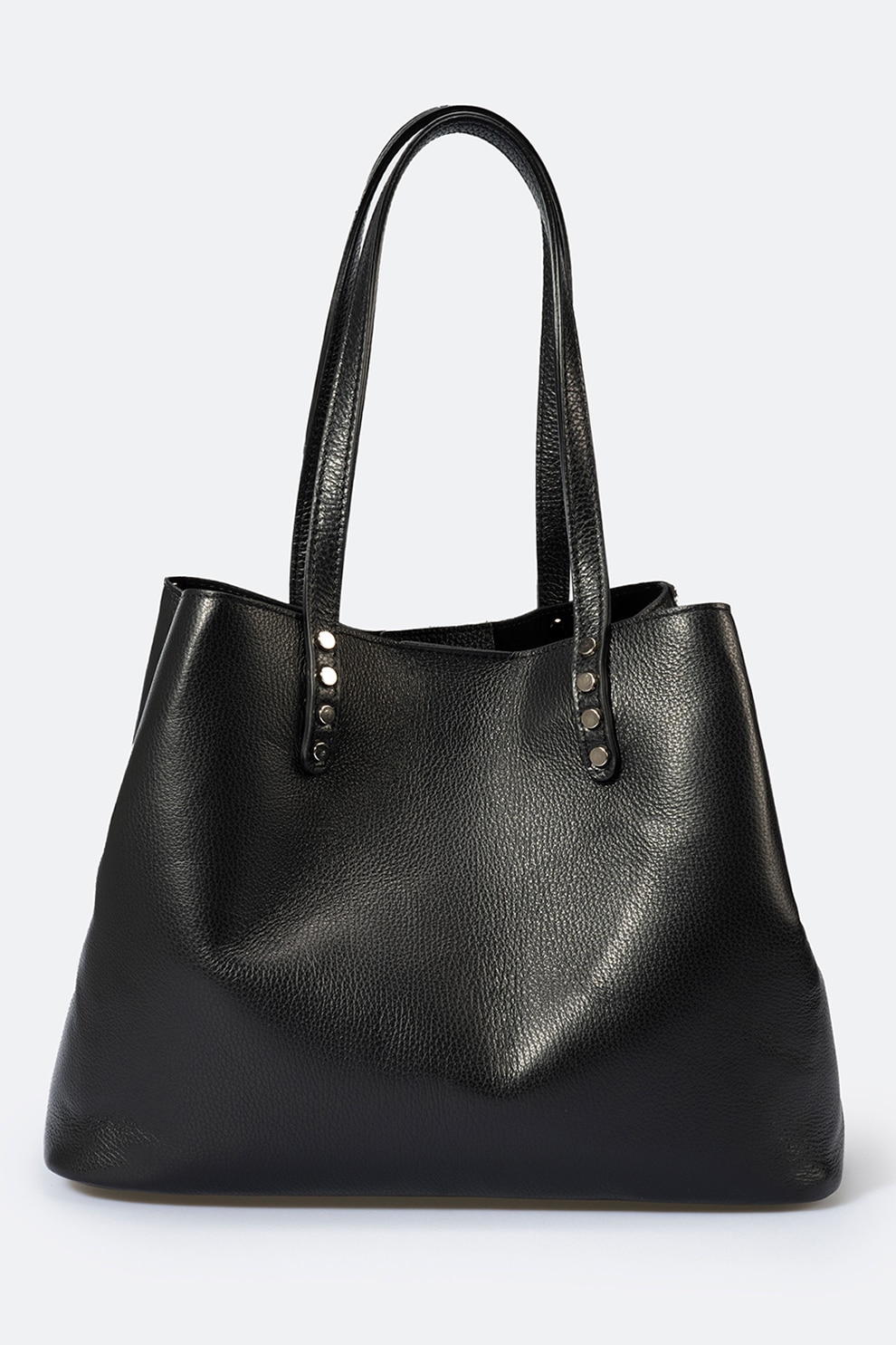 Massimo Castelli, Geanta shopper din piele, Negru - eMAG.ro