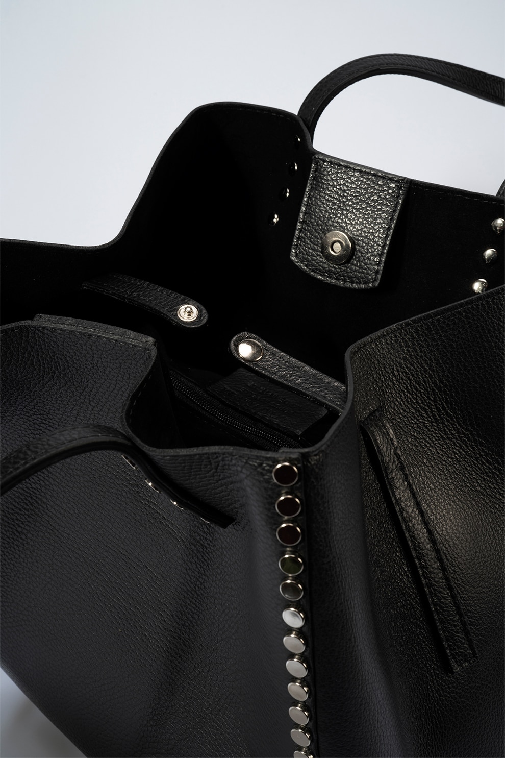 Massimo Castelli, Geanta shopper din piele, Negru - eMAG.ro