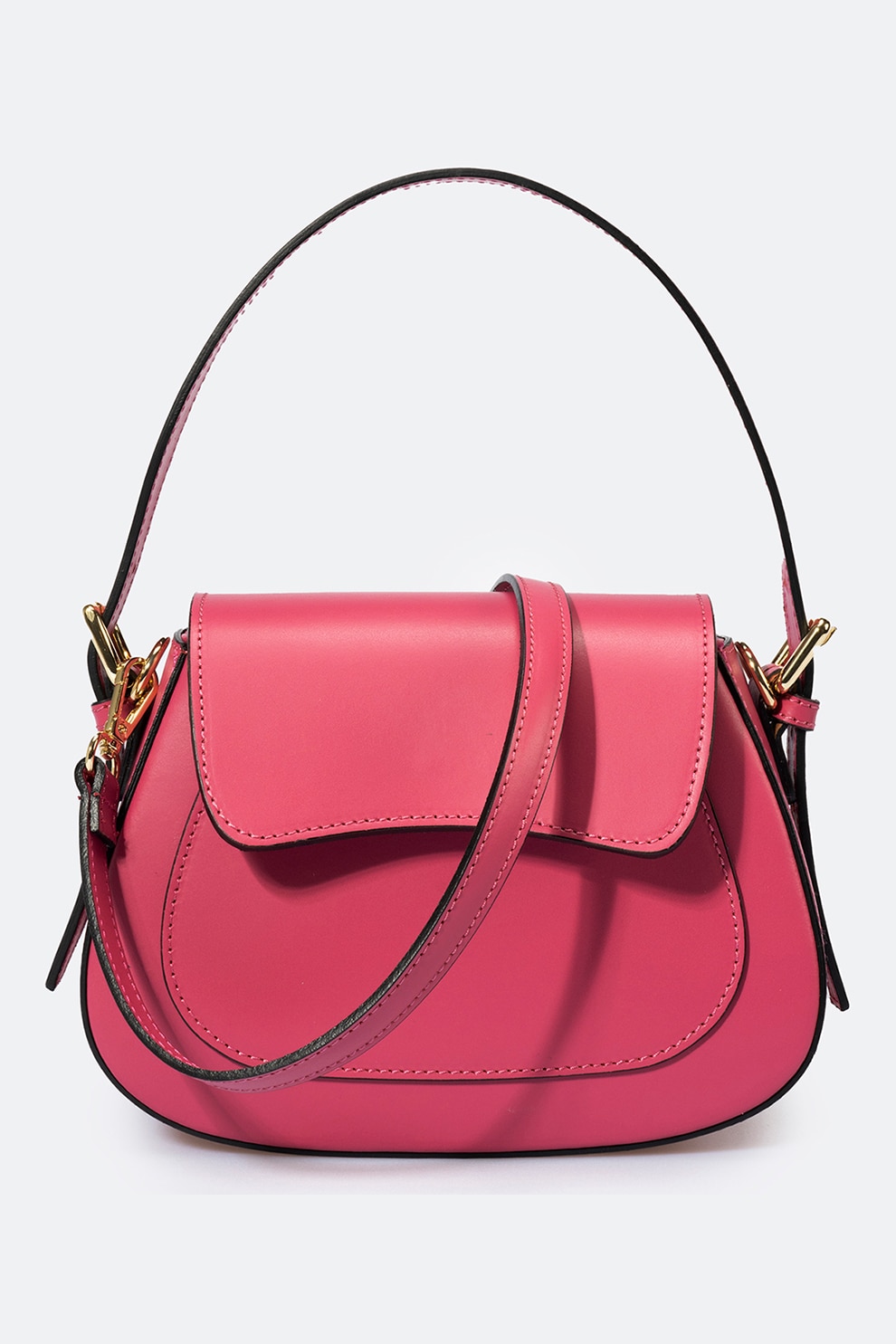 Massimo Castelli, Geanta crossbody de piele, Fucsia - eMAG.ro