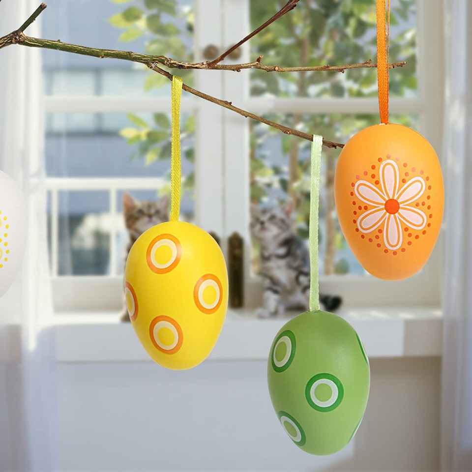 Set de oua pentru Paste Naler, 12 piese, plastic, multicolor, 6 x 4 cm ...