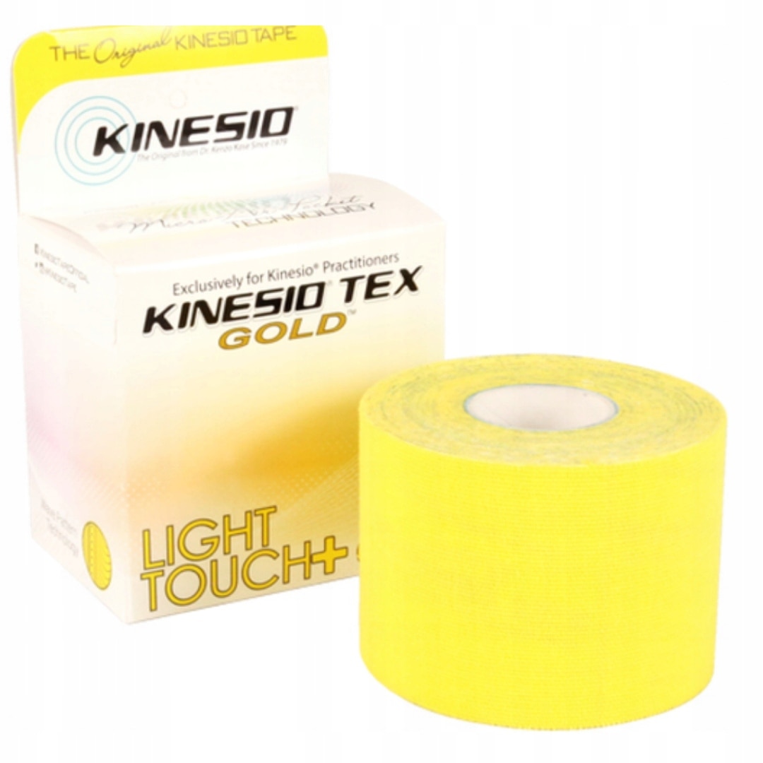 Banda de kinesiotaping bumbac 5 cm x 5 m, Kinesio Tex Gold Light Touch +, Galben - eMAG.ro