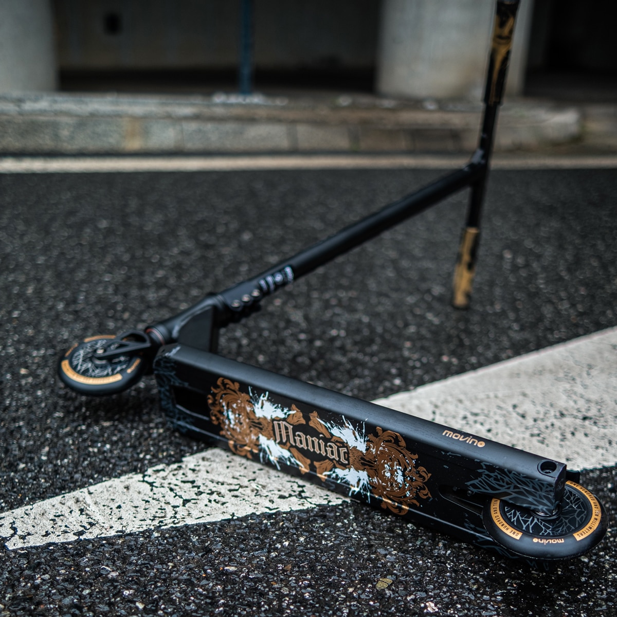 Trotineta Freestyle Street, Movino Maniac, Negru/Auriu, IHC, 110mm full ...