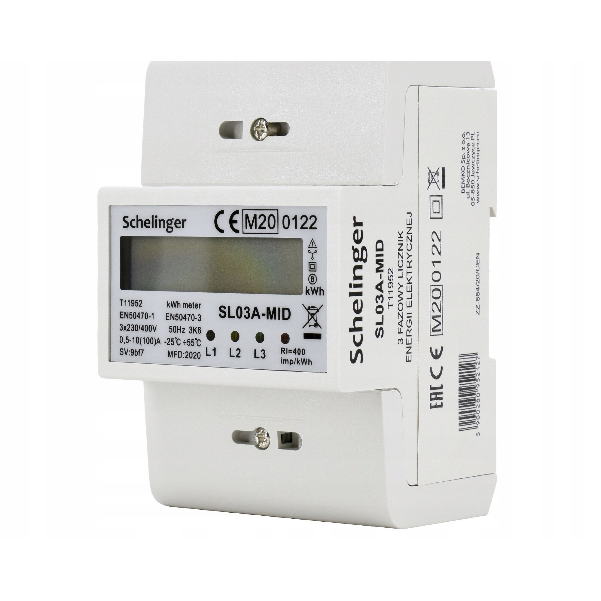 Contor electric digital trifazic Schelinger, Bemko, Alb - eMAG.ro