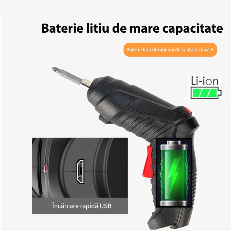 Set surubelnita electrica wireless, cuplu puternic, 90 ° deformare ...