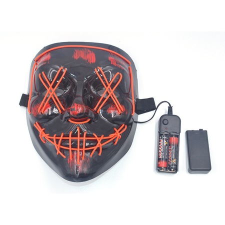 Masca LED, Carnaval, Cosplay, Haloween, Horror, 3 moduri de iluminat ...
