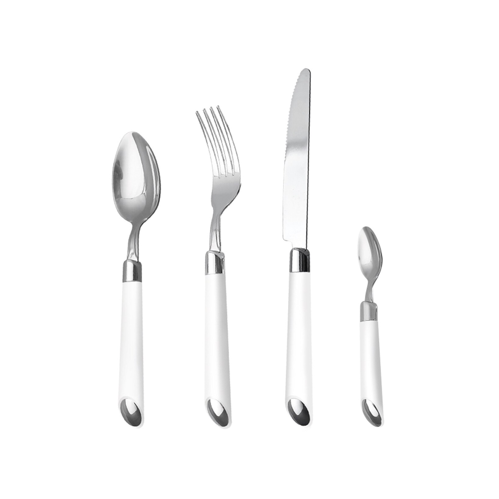 Set tacamuri inox 24 piese Goccia, Alb - eMAG.ro