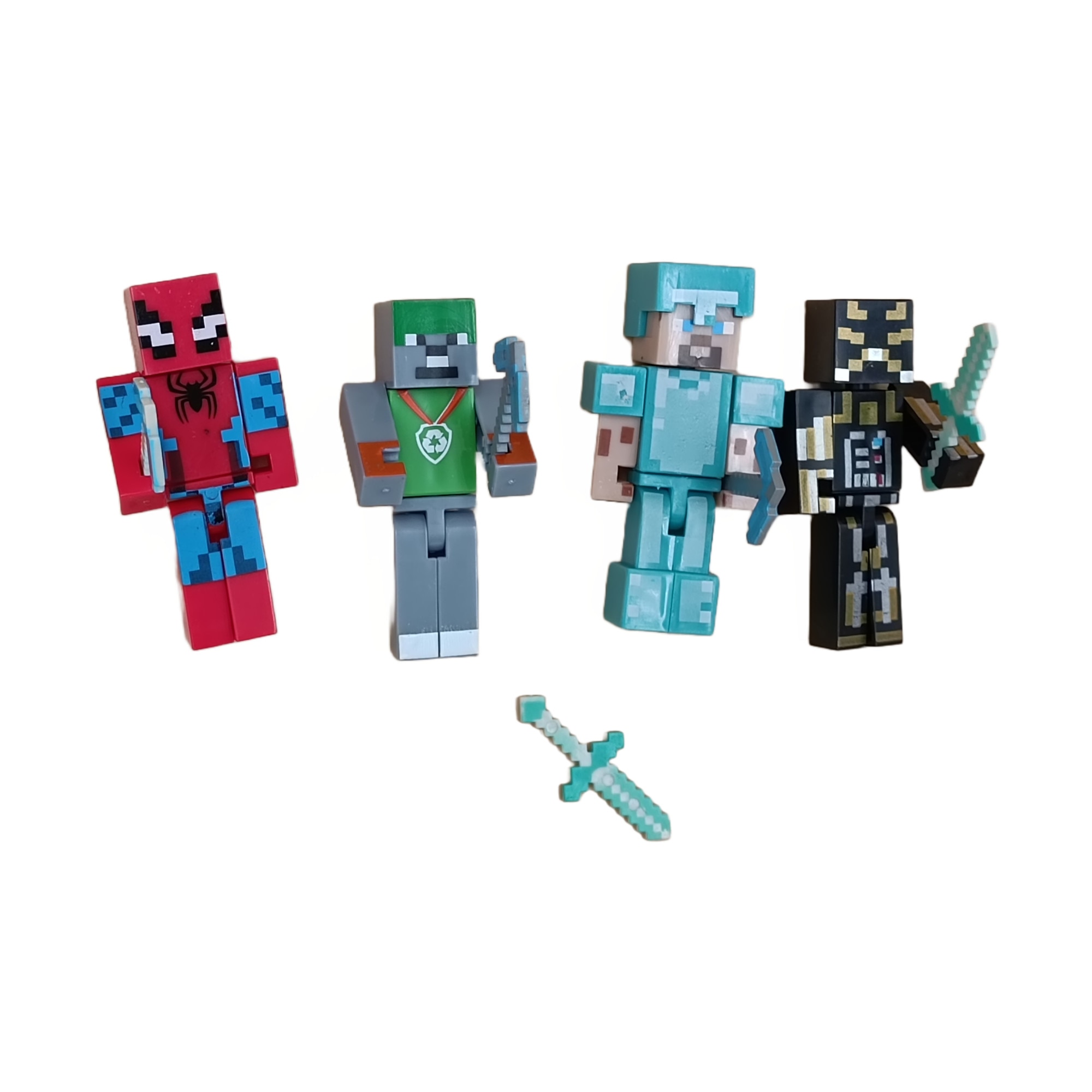 Set 4 Figurine Minecraft cu tarnacop, Pentru baieti +6 ani, Plastic ...