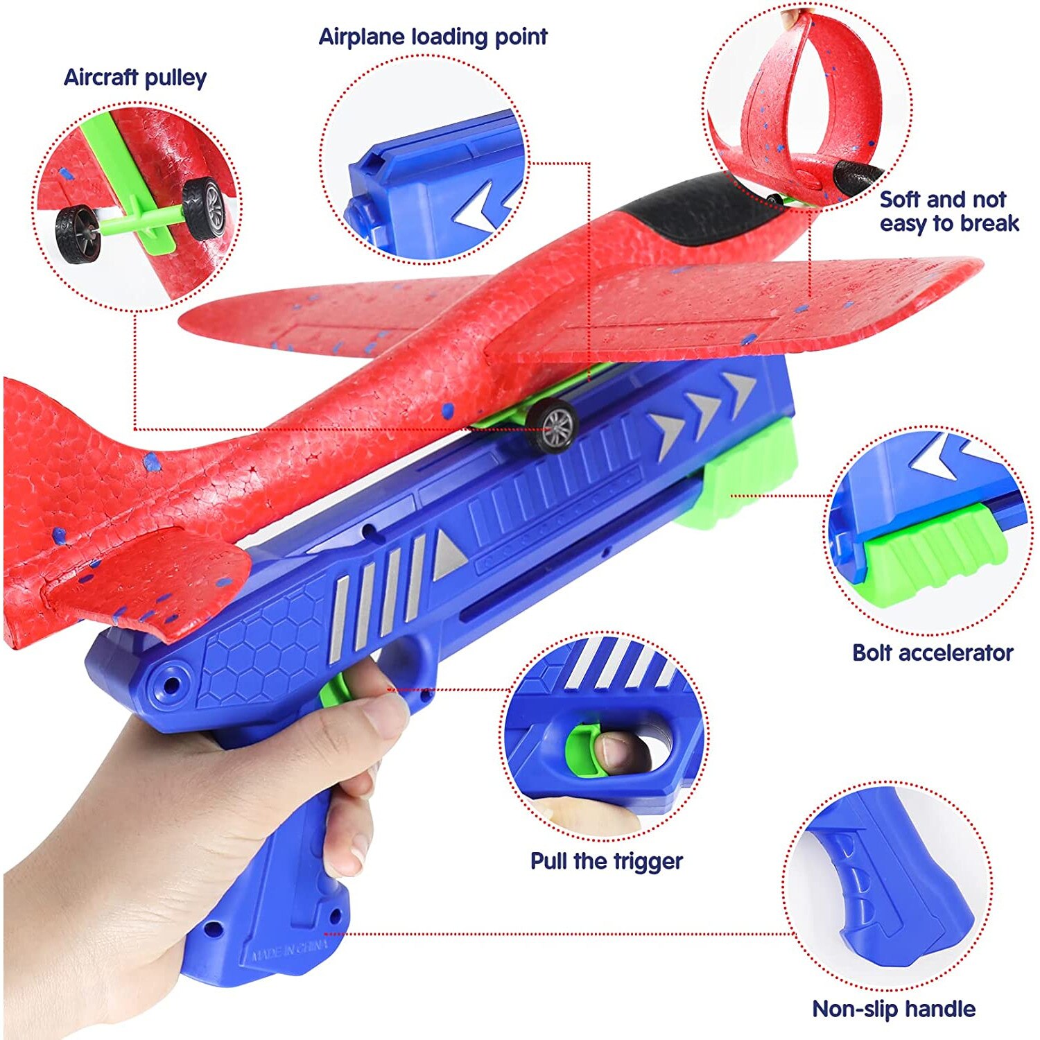 Jucarie pentru copii avion, planor de aruncare pentru joaca in aer ...