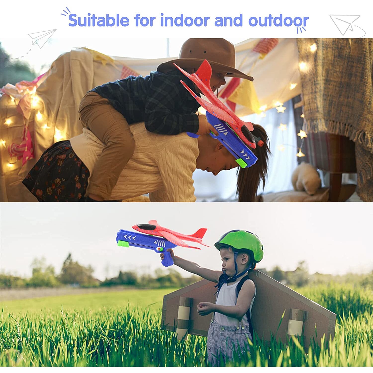 Детска играчка самолет, планер за хвърляне за игра на открито, самолет ...