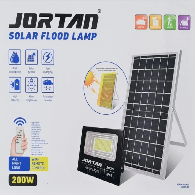 Proiector Solar Jortan 200W, Lampa Incarcare Solara si Panou Solar ...