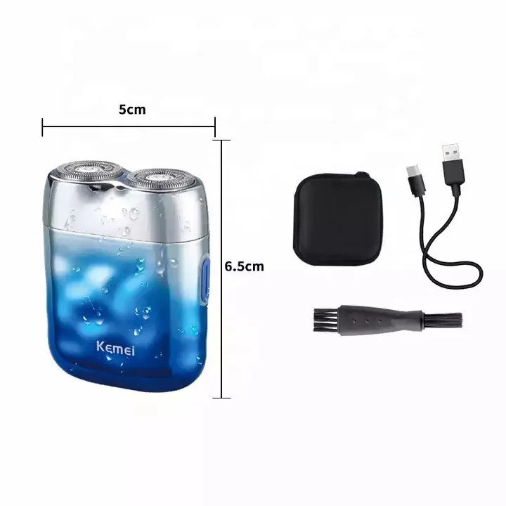 Aparat de ras Kemei, mini, design inedit, blue - eMAG.ro
