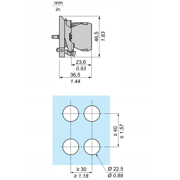 Corp buton LED, Schneider Electric Harmony XB4, Metal, 24V, Negru - eMAG.ro