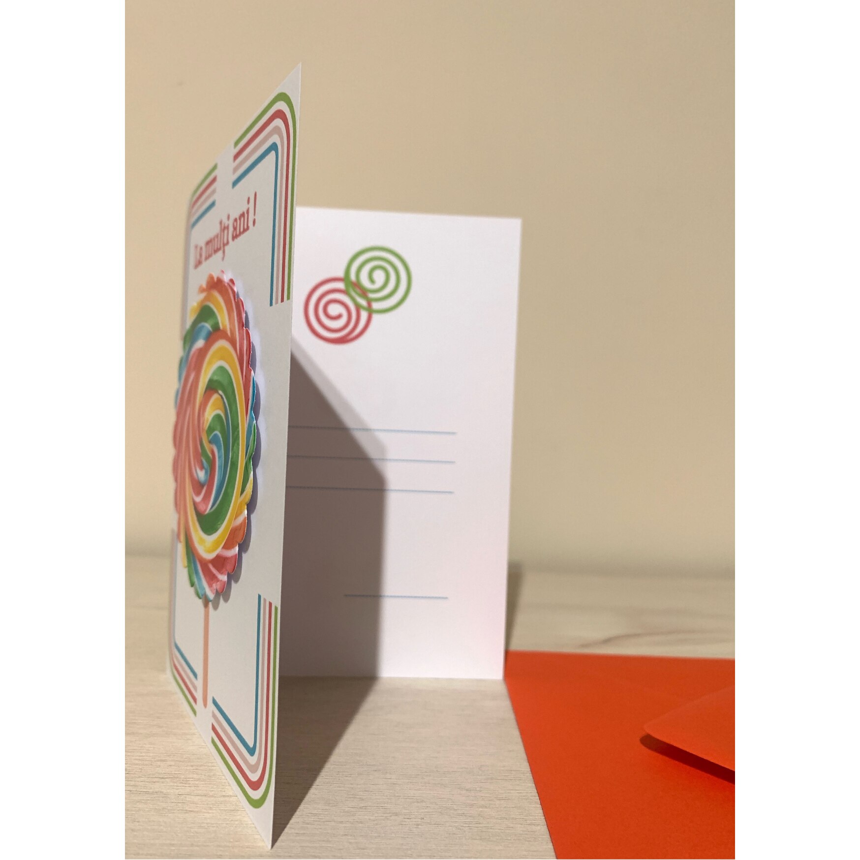 Felicitare 3D, Acadea, 10x15 cm, plic rosu - eMAG.ro