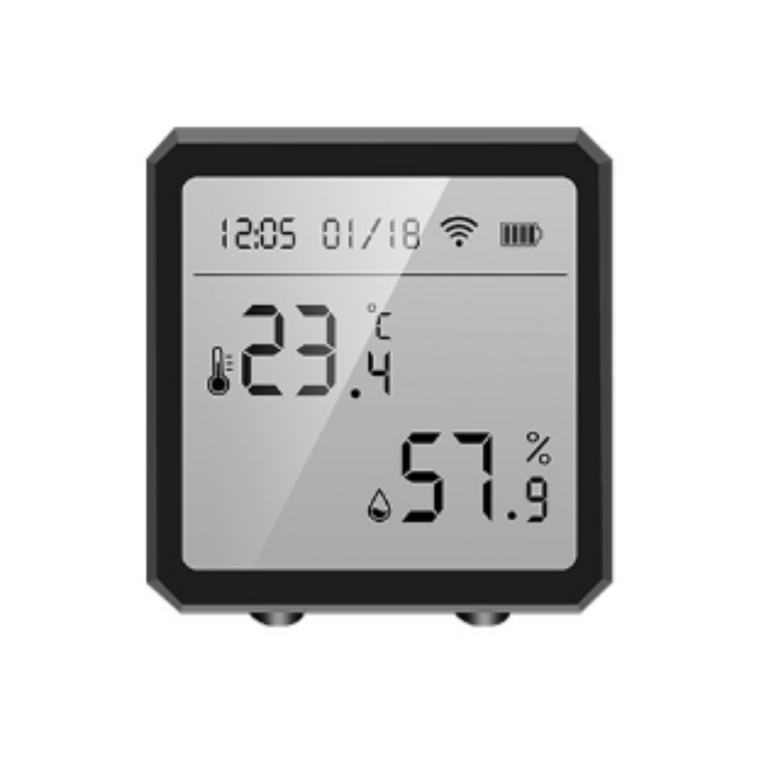 Senzor Temperatura si Umiditale Smart, LCD, Wifi Compatibil cu Tuya ...
