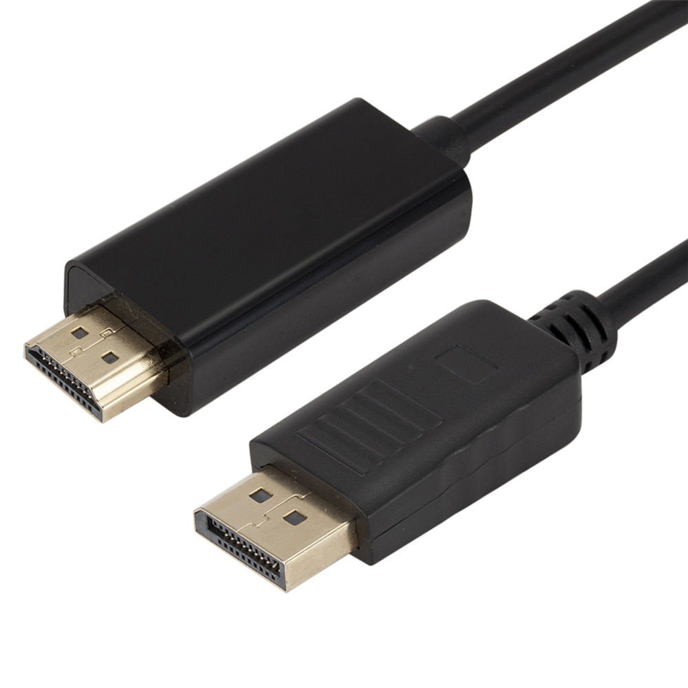 Кабел Display Port към HDMI, Interlook, Full HD 1080 p, 1,8 м, черен ...
