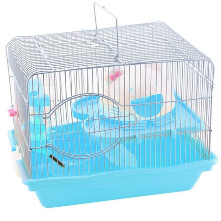 Set cusca pentru hamsteri/accesorii, Petstory, Plastic/Metal, Albastru ...