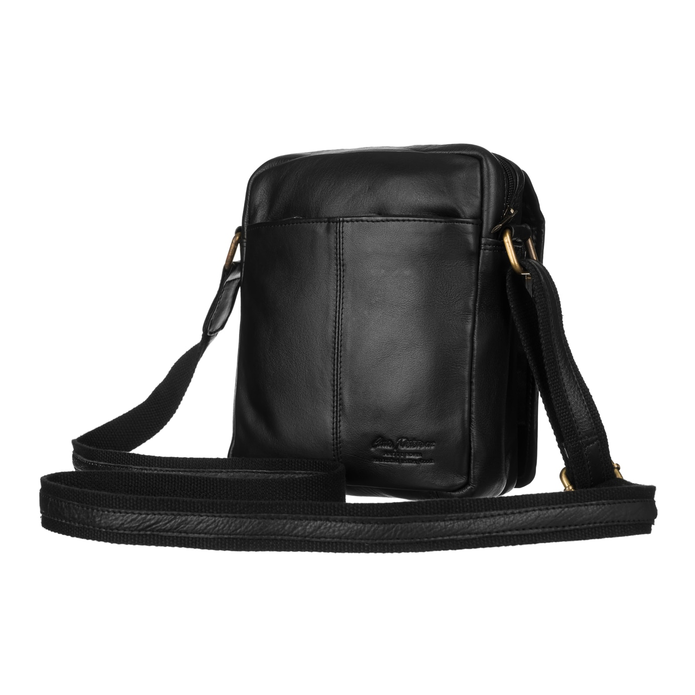 Geanta pentru barbati, piele naturala, negru, black, Peterson, 21 x 18 ...