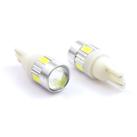 Bec LED cu lentila auto, Interlook, W5W, 6x LED-uri SMD5630, 12V, 11x31 ...