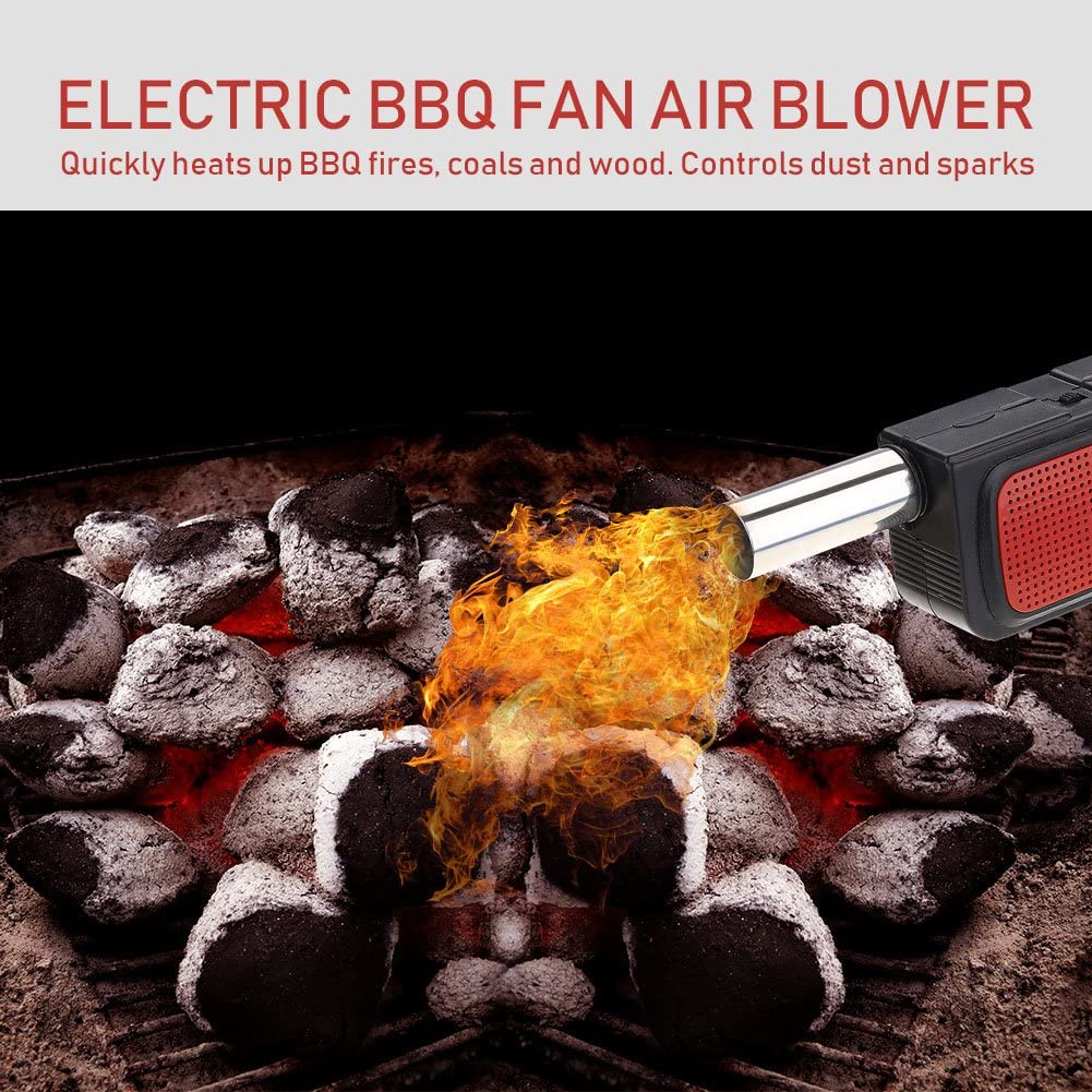 Suflanta electrica portabila, Plastic/Inox, Pentru gratar, 26.5 cm ...