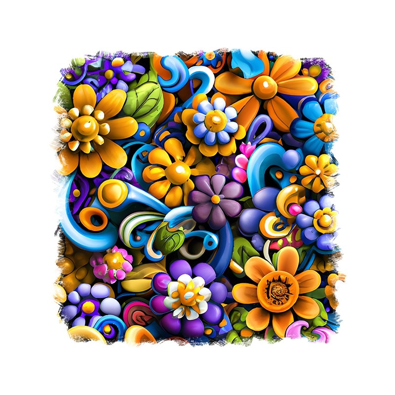 Sticker decorativ, Flori, Multicolor, 55 cm, 6837ST - eMAG.ro