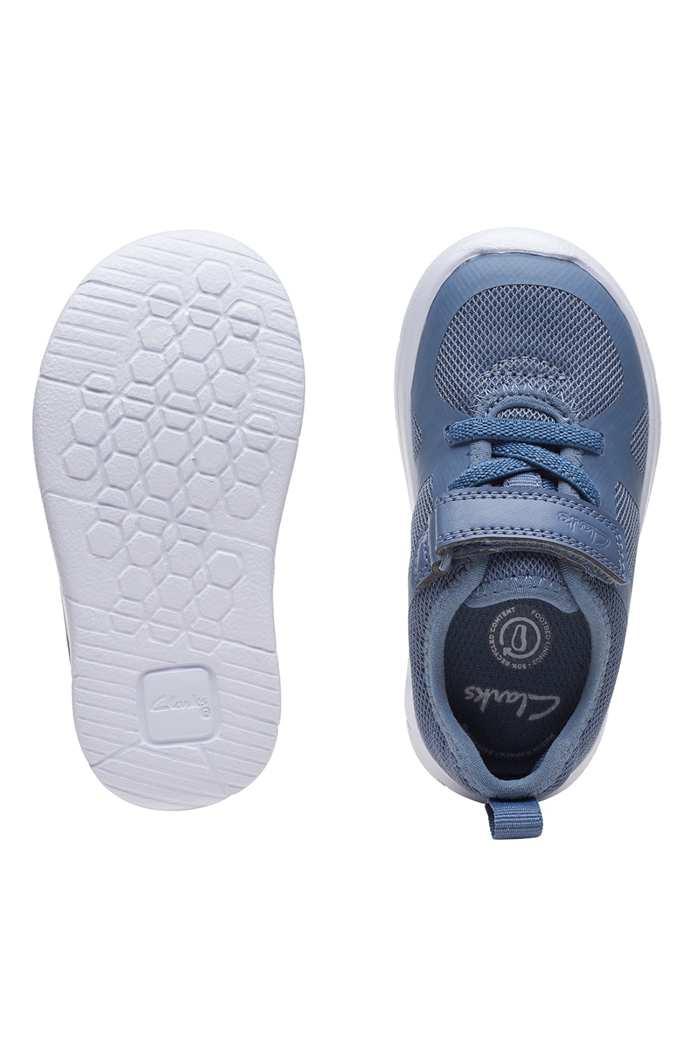 Clarks, Мрежести спортни обувки Ath Flux с велкро, Светло синьо, 20.5 ...