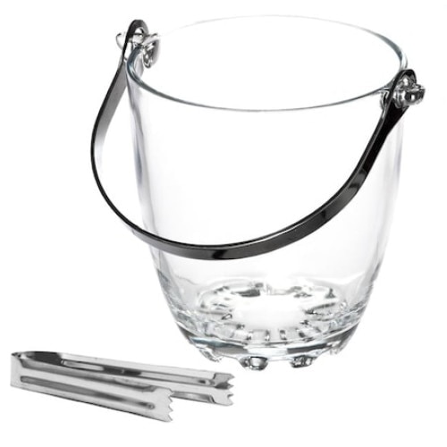 Frapiera si cleste pentru gheata, Sticla/Metal, Transparent, 900 ml ...