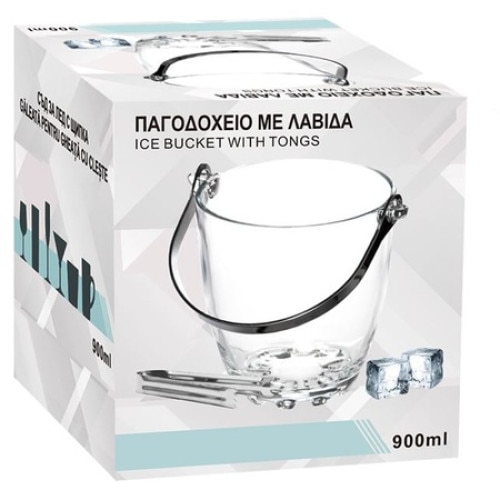Frapiera si cleste pentru gheata, Sticla/Metal, Transparent, 900 ml ...