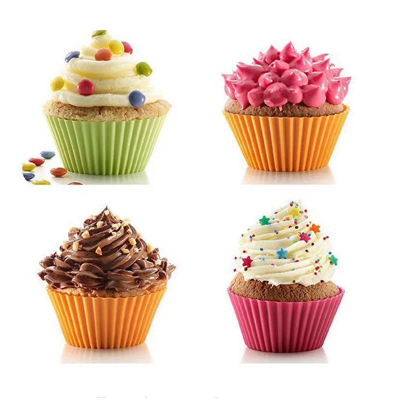 Set 48 forme rotunde din silicon pentru Savarine, Tarte, Briose ...