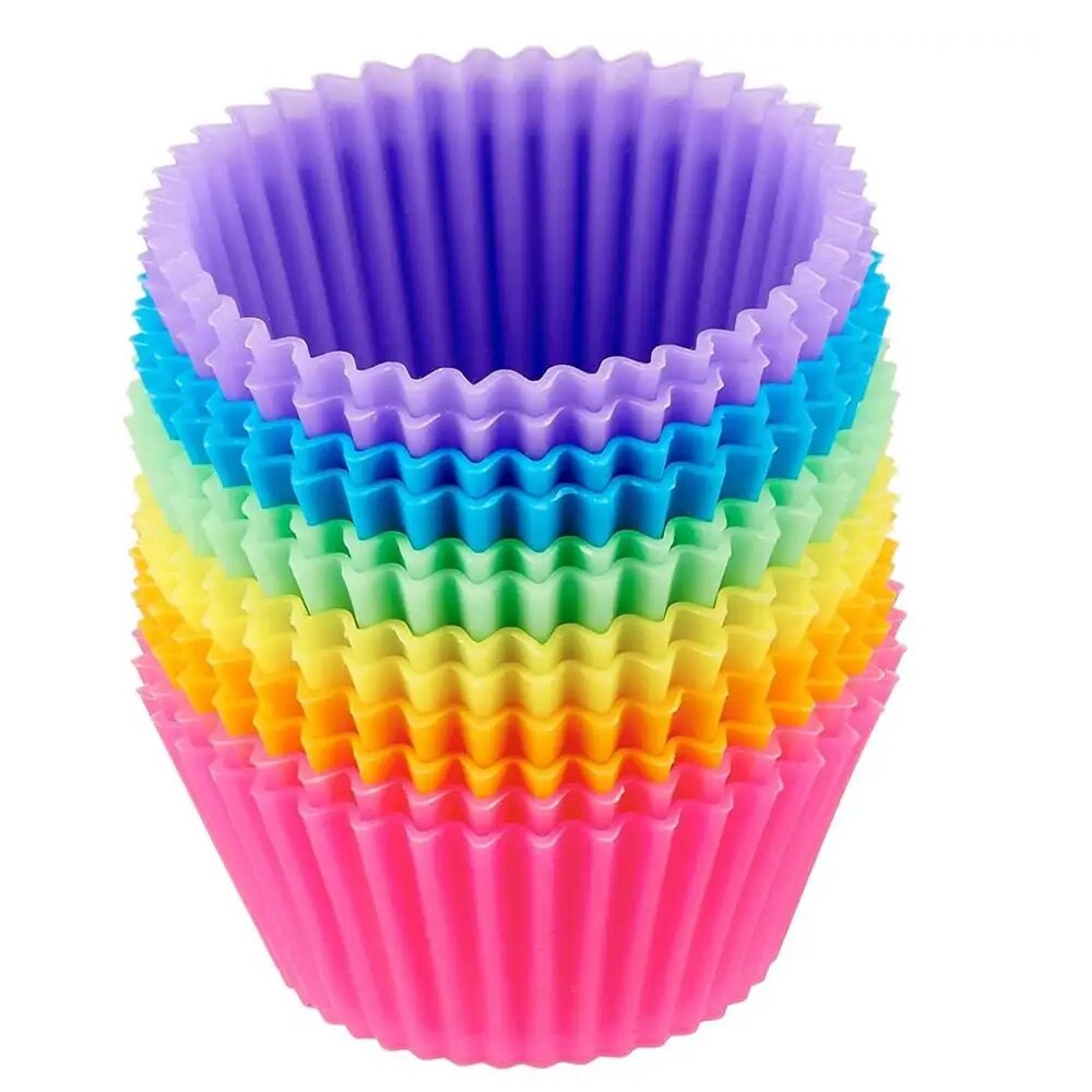 Set 48 forme rotunde din silicon pentru Savarine, Tarte, Briose ...