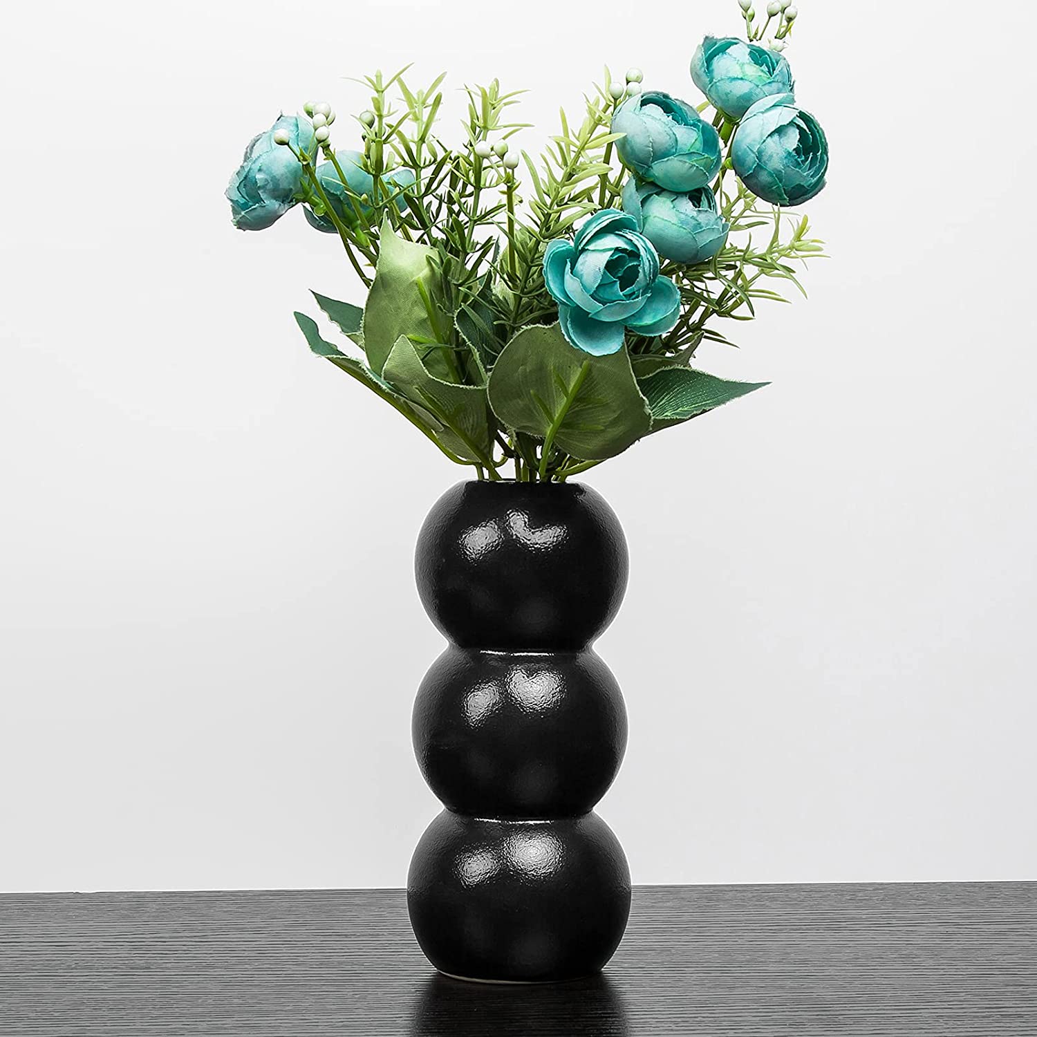 Set 2 vaze decorative pentru flori, living, dormitor, alb si negru, 15 ...