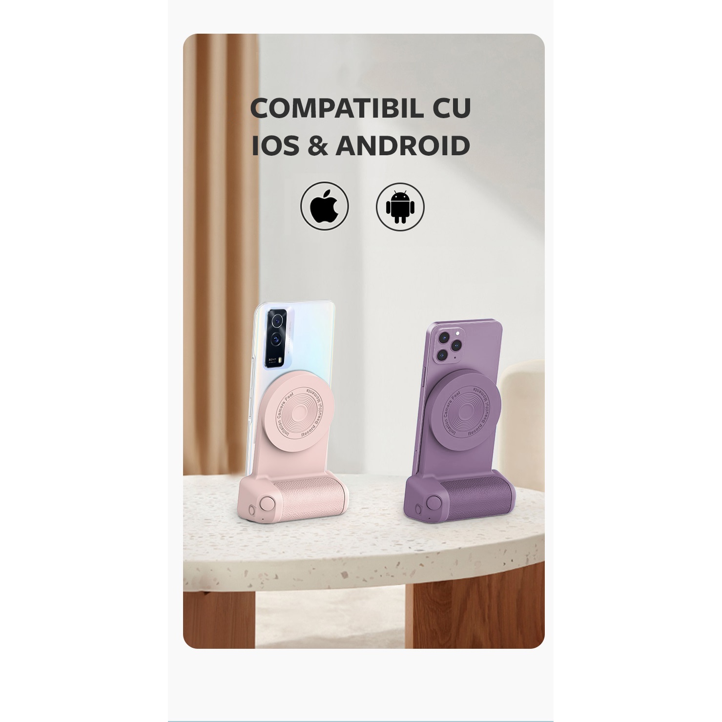 Suport magnetic inteligent pentru telefon PERFORMTECH ®, camgrip, cu ...