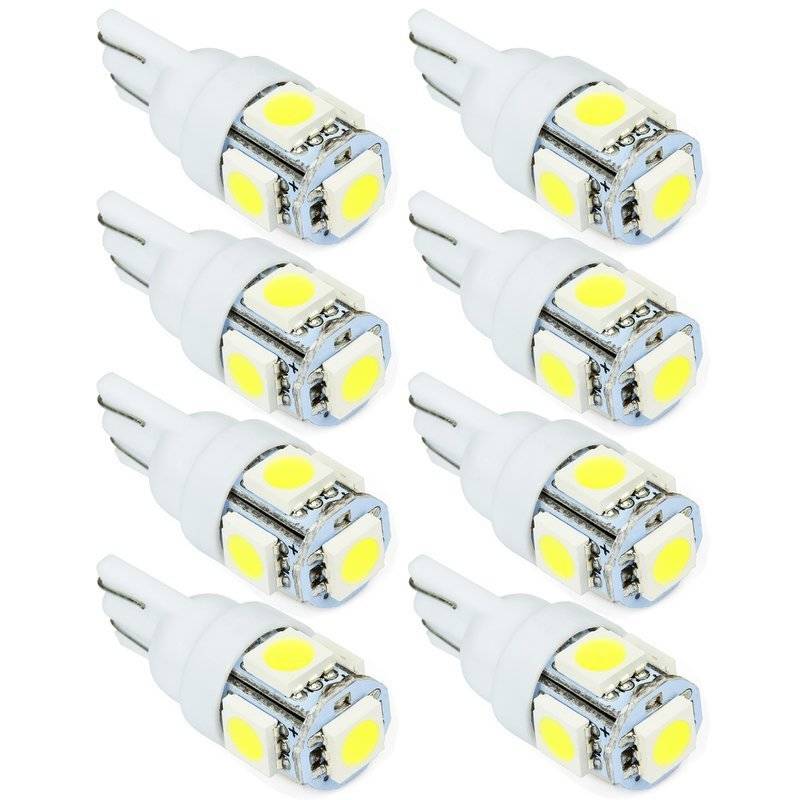 Комплект 8x LED крушки за кола, Interlook, W5W, Тип LED SMD5050, 12V ...