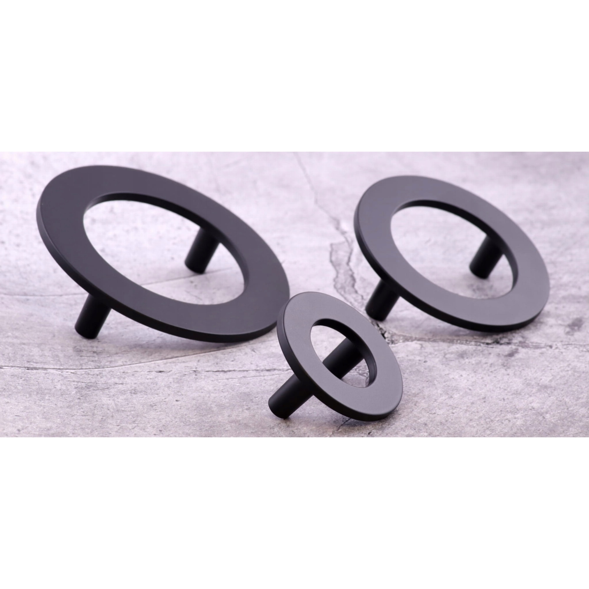 Maner mobila tip cerc, Giusti, Zamak, Negru mat - eMAG.ro