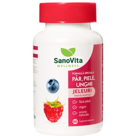 Jeleuri vitamine par, piele si unghii SanoVita Wellness, 60 buc - eMAG.ro