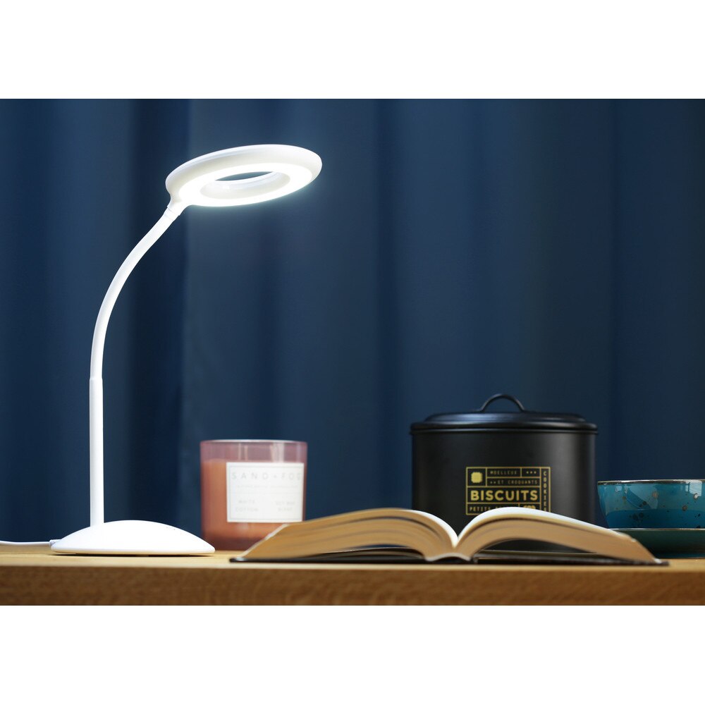 Lampa LED pentru birou, Interlook, 5W, USB, ABS, Alb - eMAG.ro