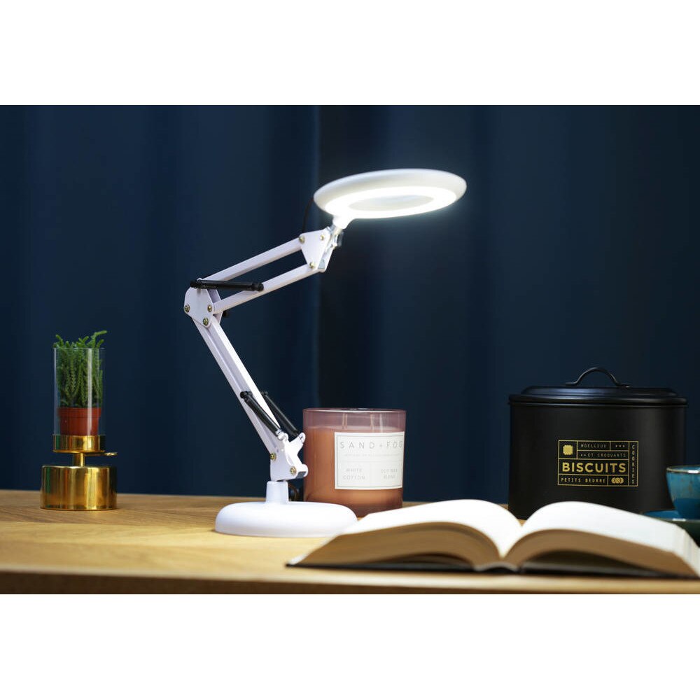 Lampa LED pentru birou, Interlook, 5W, USB, ABS, Alb - eMAG.ro