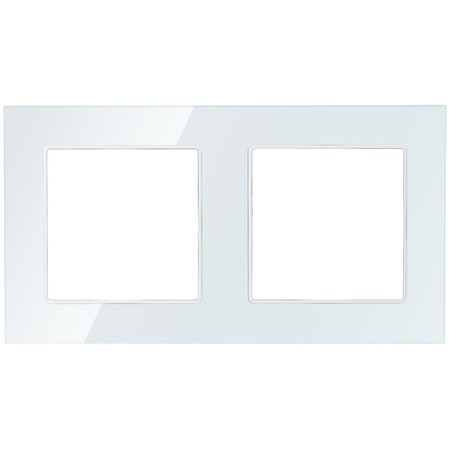 Rama dubla intrerupator, Interlook, Sticla, Alb - eMAG.ro