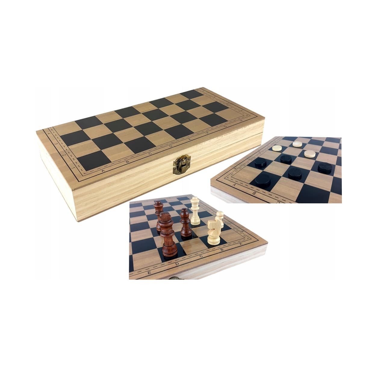 Tabla de sah Swede, Lemn, 29 cm, Bej/Negru - eMAG.ro